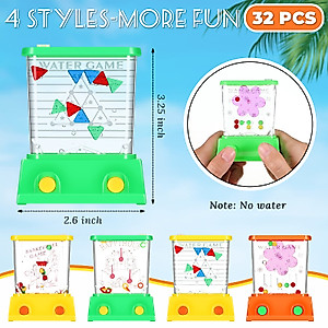 Lewtemi 32 Pcs Handheld Water Game Arcade Water Ring Mini Basketball Flower Toss Rings Handheld Fish Water Game 90s Toys Mini Retro Pastime for Party Travel Stocking without Water(Fresh Style)