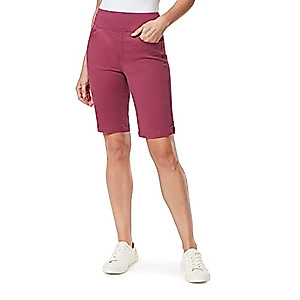 Gloria Vanderbilt Women's Amanda Pull on Bermuda Short, RUBARB JAM, 8