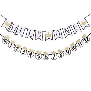 Cooper Live Wild One Banner - Wild One Birthday Wall Background Banner, Birthday Party Happy Birthday 1 Birthday Party, Wild One Photo Banner. Jungle First Birthday Photo Banner (White)