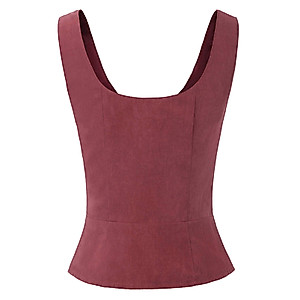 Scarlet Darkness Womens Renaissance Costume Vest Victorian Steampunk Waistcoat Wine L