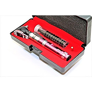 Premium Home Use Plus Student LED Otoscope Set Kit Fiber Optic Ear Light Design Washable Speculum Tips for Children Adults and Pets Pink Cynamed