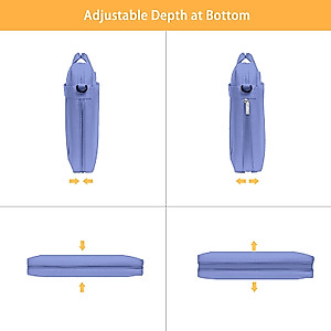 MOSISO Laptop Shoulder Messenger Bag Compatible with MacBook Air 15 inch M2 A2941/Pro 16 inch M3 A2991 M2 A2780 M1 A2485 A2141,15-15.6 inch Notebook with Adjustable Depth at Bottom, Lavender Gray