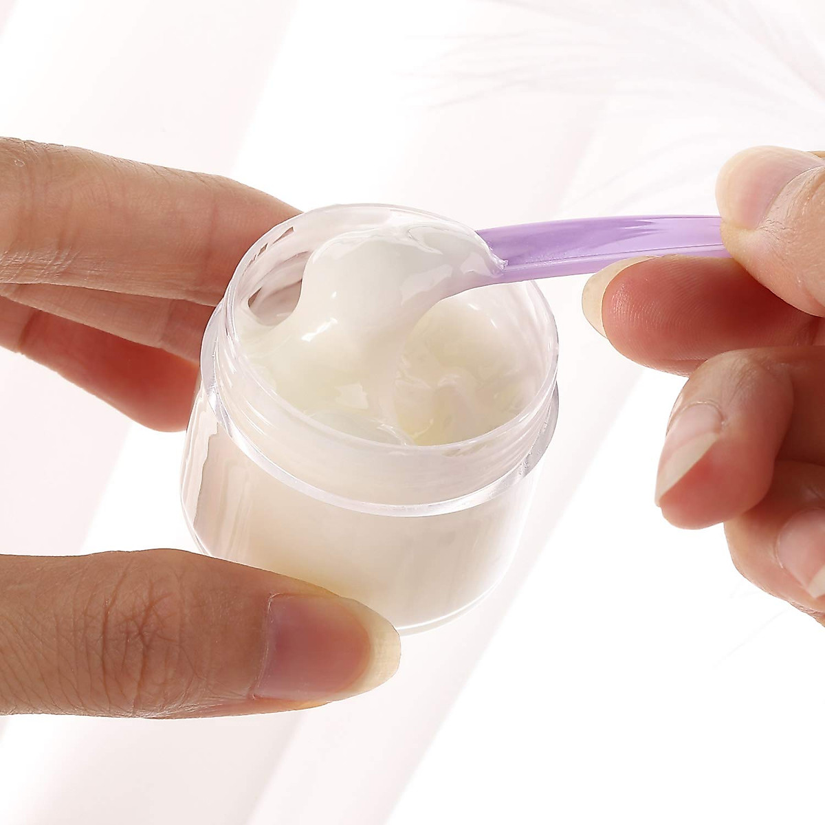 BTYMS 100 Pieces Disposable Mini Cosmetic Spatula Facial Mask Spatula Small Makeup Scoop Makeup Spatula for Mixing and Sampling (Multi-color)