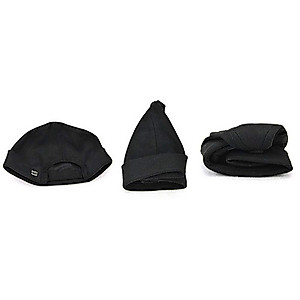 Zegoo Men Women Skullcap Beanie Worker Sailor Cap Rolled Cuff Retro Brimless Outfit Hat Black