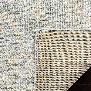 SAFAVIEH Maharaja Collection Area Rug - 9' x 12', Light Blue & Ivory, Hand-Knotted Traditional Viscose, Ideal for High Traffic Areas in Living Room, Bedroom (MHJ415A)