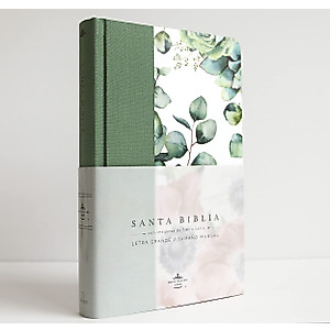 Biblia RVR 1960 letra grande Tapa dura y tela verde con flores tamaño manual / B ible RVR 1960 Handy Size Large Print Hardcover Cloth with Green Floral