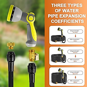 Gpeng 50FT Expandable Garden Hose, Lightweigh Flexible Water Hose with 10-Pattern Spray Nozzle (Black)