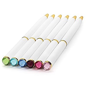 Fancy Pens for Women | Set of 12 Colorful Gem-Top Pens | Gift for Teachers, Girls, Women