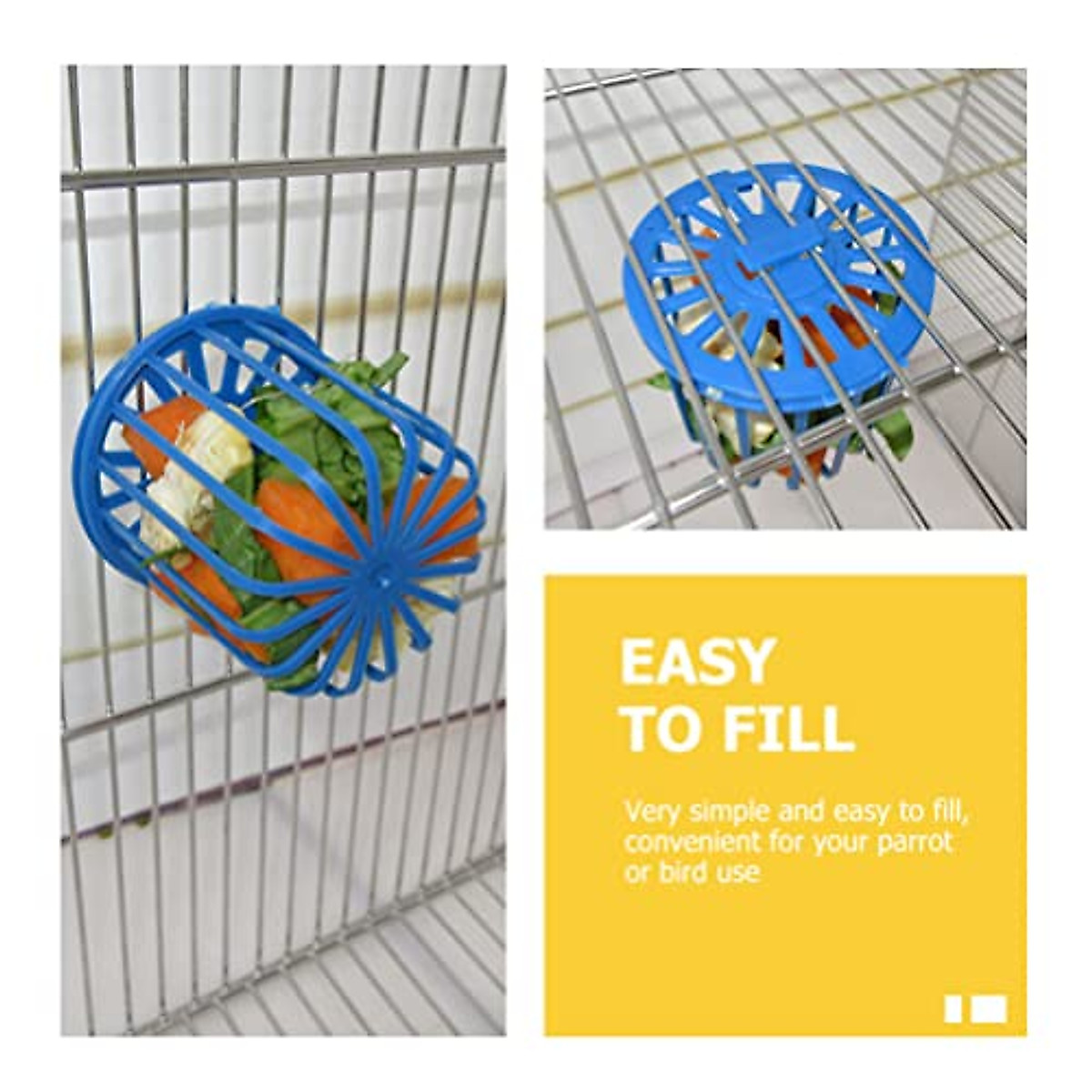 GANAZONO Parakeet Toys Small Bird Toys Bird Feeder Cage Fruit Vegetable Holder Hanging Basket Container Foraging Toys 10Pcs for Pet Bird Parrot Budgie Lovebird Bird Cage Food Holder Parrot Toys