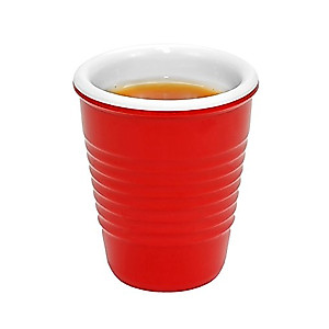 Fairly Odd Novelties 2oz Red Hard Plastic Shot Glass Cup 2 Packs, Set of 4 Living Large Drink Solo Or W Fri