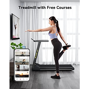 Superun Folding Treadmills for Home, 3HP Treadmill with LED for Walking & Running, Portable Treadmill with Bluetooth Connectivity APP