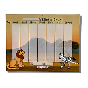 Potty Time:The Original Potty Watch|Water Resistant,Toilet Training Aid,Warranty(30|60|90 Min Auto Timers w/Music & Flashing Lights for Fun & Gentle Reminders)Orange, Savanna Sticker Chart+Battery Kit