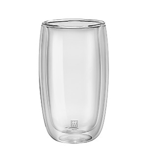 Zwilling 39500-078 Double Wall Glass Latte 11.8 fl oz (350 ml), Set of 2 Tumblers, Insulated, Cold and Heat Retention, Ice Tea Cup, Double Wall Construction, Microwave Safe