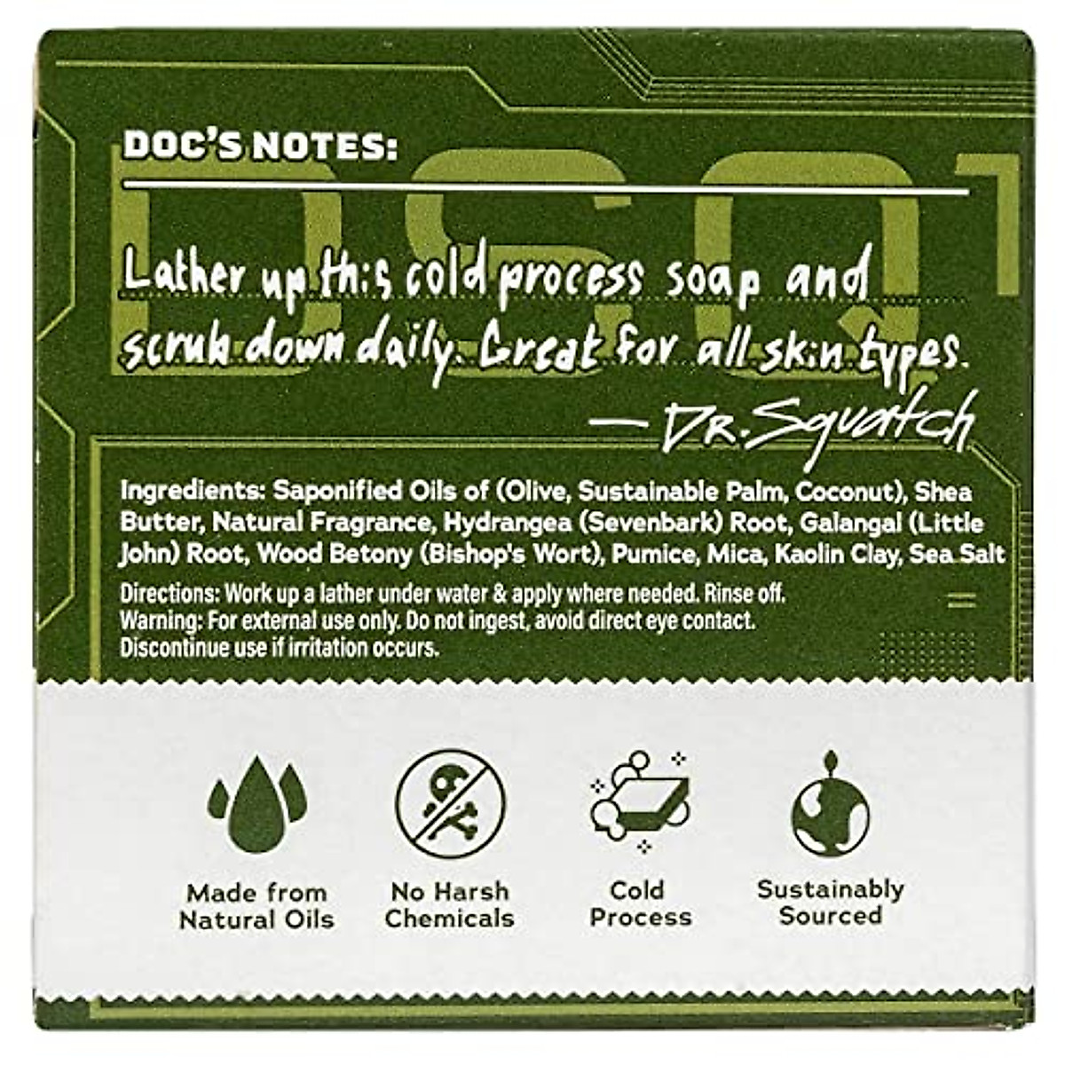 Dr. Squatch Spartan Scrub, 5 Ounce (Pack of 1), Green and Orange Swirl