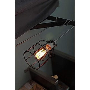 KastLite Metal Bulb Guard - Adjustable Lamp Base for Ceiling Fans - Pendant String Light Vintage Lamp Shade Cover - Wire Fixture Cage - Farmhouse Light Fixture - 4 Lamp Cages for Pendant String Lights