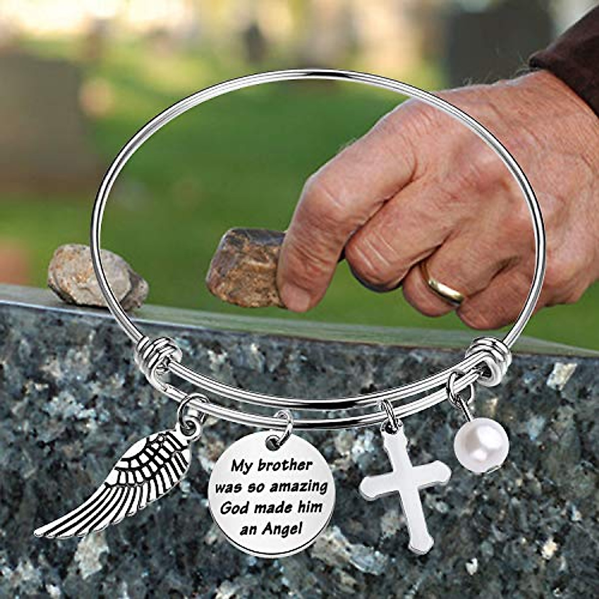 CYTING Brother Memorial Bracelet My Brother Was So Amazing God Made Him An Angel In Memory Of Brother Remembrance Jewelry Loss Of Brother Sympathy Gift (Brother Memorial Bracelet)
