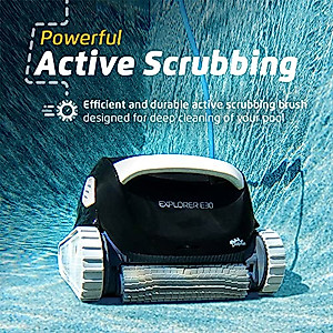 Dolphin Explorer E30 Robotic Pool Vacuum Cleaner with Wi-Fi Control — Large Capacity, Top Load Filter Basket is Simple to Clean — Powerful Suction Captures Small Debris — Ideal for All Pool Types