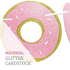 Sprinkled with Love Glitter Banner Baby Shower Sprinkle Party Decoration for Girl Pre-Strung Sign Gold (Pink)