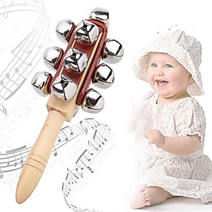 Sleigh Bell Stick, Jingles Bells, Smooth Durable Convenient for Dancing Beginners Concerts Parties