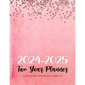 2024-2025 Two Year Planner: Weekly and Monthly Schedule Organizer from January 2024 to December 2025 (Stylish Pink Cover)