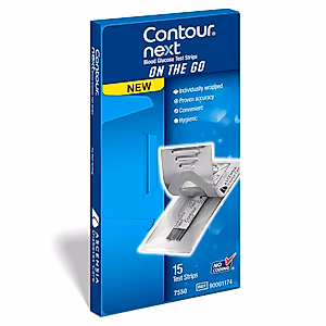 CONTOUR NEXT Blood Glucose Test Strips for Diabetes, 15 Count