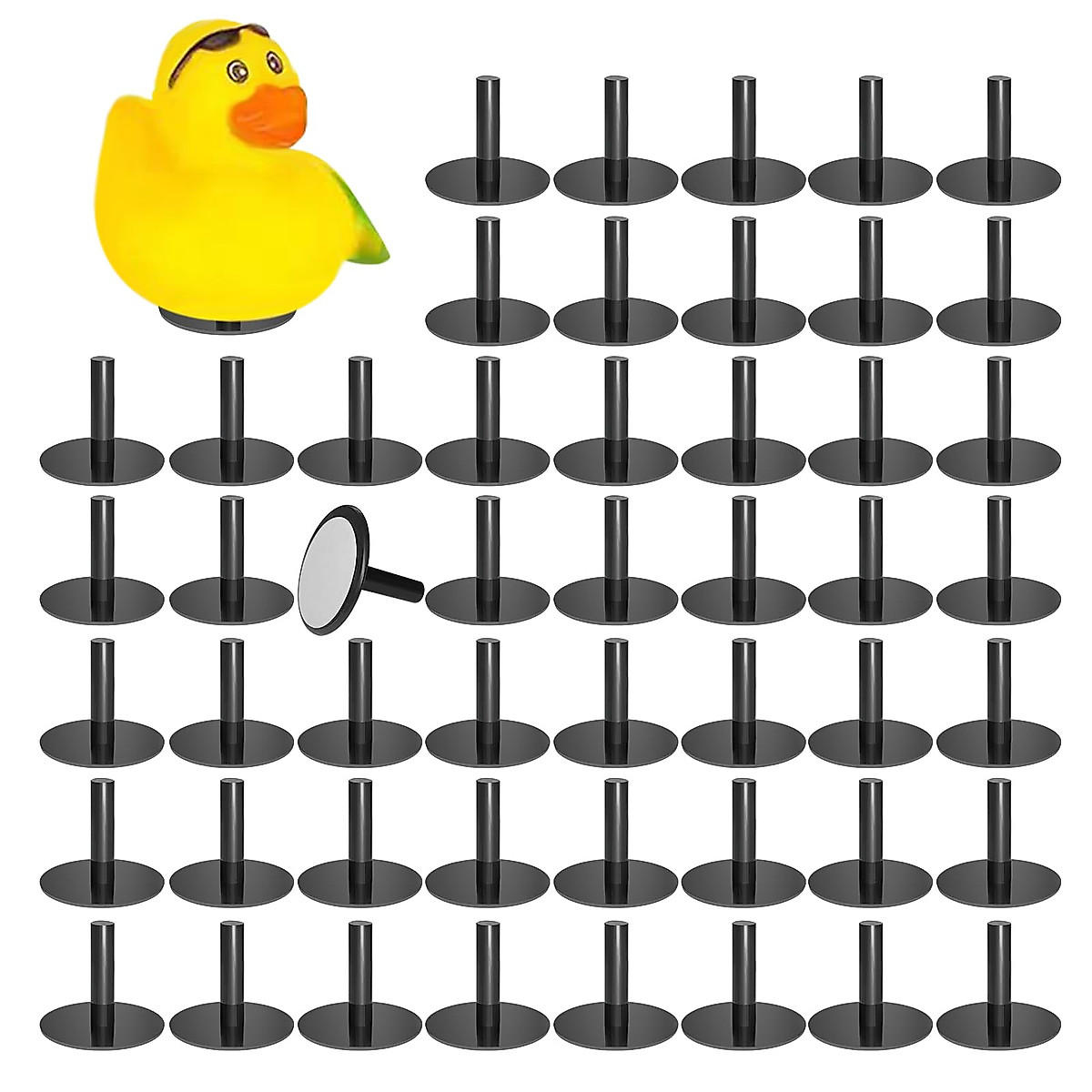 50Pcs Duck Plug - Rubber Duck Mount,Flock Locker Rubber Duck Holder for Jeep Dash and Fixed Display,Gift for Jeep Lover（Excluding Rubber Duck） Double-Sided Stickers Inside
