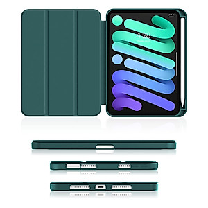 Soke for iPad Mini 7 A17 Pro Case 2024,iPad Mini 6 Case 2021 with Pencil Holder-[Shockproof Protection + Auto Sleep/Wake], Soft TPU Back Cover for iPad Mini 7th/6th Generation 8.3 inch,Teal