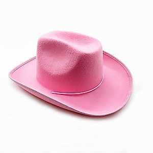 4E's Novelty Cowboy Hat for Women & Men, Felt Cowgirl Hat for Adults, Western Party Dress Up Accessories (Pink)