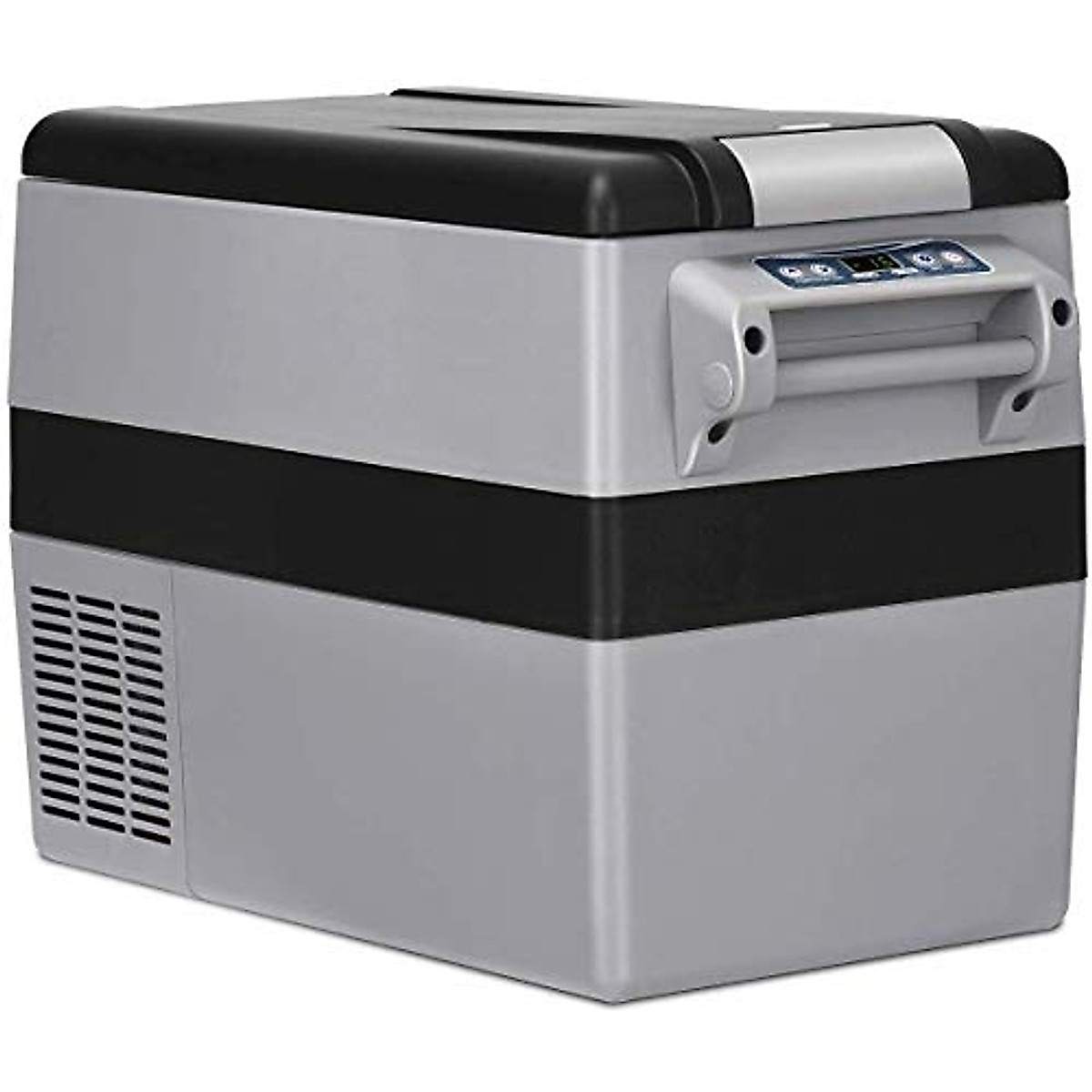 COSTWAY Car Refrigerator, 44-Quart Electric 12V/24V Car Cooler with 3 Levels, LCD Display, Shockproof Design, Travel RV Fridge for Camping, Truck Party