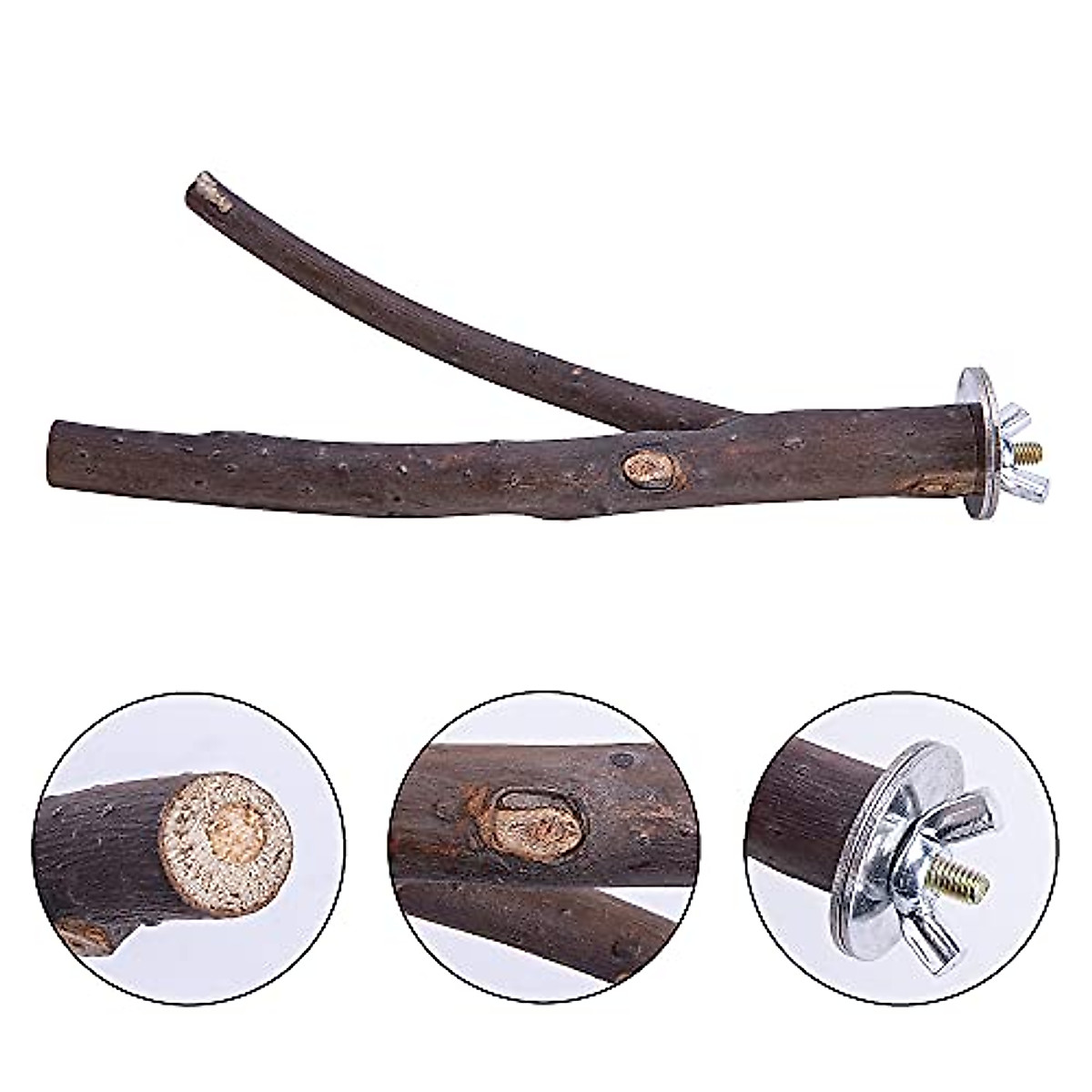 Deloky 8 PCS Natural Wood Bird Perch Stand-Wooden Parrot Perch Stand-Perch Platform Cage Accessories for Parrotlets Budgies Cockatiels Parakeets Lovebirds