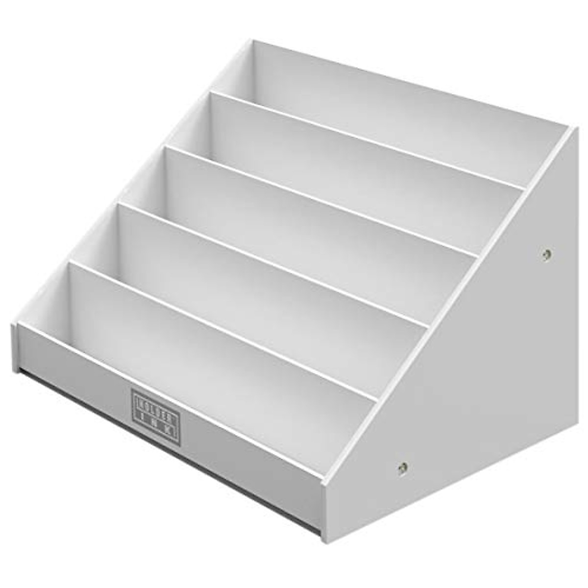 Holder Ink acrylic display stand organizer for tattoo inks, nail polish bottles and other beauty essentials that keeps them organized, secured and ready to use.