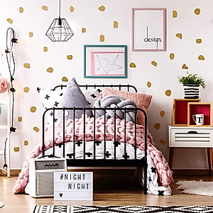 500 Pieces Irregular Polka Dots Boho Wall Decal Vinyl Nursery Wallpaper Sticker Wall Decor Peel and Stick Dot Wall Sticker for Kids Baby Girl Bedroom Home Classroom Decoration (Gold)