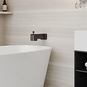 Kedra Slip On Diverter Tub Spout, 5.9 Inch Bathtub Spout with Diverter, Replacement Bath Tub Faucet for 1/2" Copper Water Tube, Matte Black