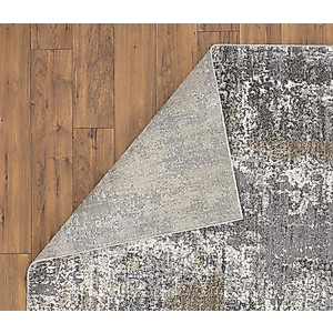 LUXE WEAVERS Euston Collection 7679 Grey 8x10 Abstract Area Rug