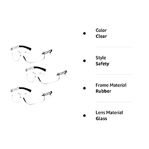 Pyramex Ztek Bifocal Reader Safety Glasses with Clear Lens, S2510R15 (3 Pair) (+1.5 Lens)