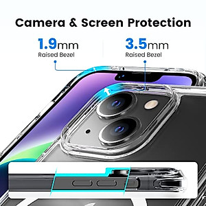 Mkeke MagSafe iPhone 13/14 Clear Case - Military Grade Protection, Slim TPU Bumper, Magnetic Shock-Absorbent Cover