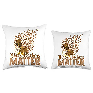 Afrocentric Women Educators Apparel Black Teachers Matter Throw Pillow, 16x16, Multicolor