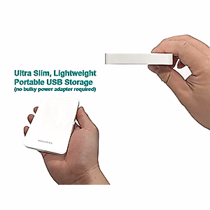 Avolusion Z1-S USB 3.0 Portable External Gaming Hard Drive - White (for PS5, Pre-Formatted) - 2 Year Warranty (1TB)