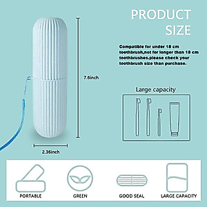 KBS Toothbrush Holder Case Cover 2 Pack Capsule Shape Container Travel Camping Business Trip Bathroom (Pink - Blue) Plastic