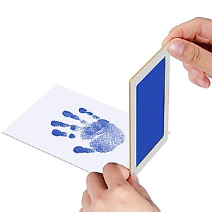 Baby Hand and Footprint Picture Frame Kit, PChero"Clean-Touch" Ink Pad with Paper Photo Frame, Personalized Gifts for Newborn Showers Registry