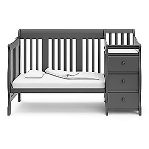 STORKCRAFT Portofino 4 In 1 Fixed Side Convertible Crib Changer, Gray