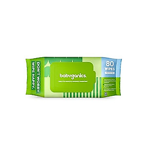 Babyganics Baby Wipes, Unscented Diaper Wipes, 240 Count, (3 Packs of 80), Non-Allergenic and formulated with Plant Derived Ingredients