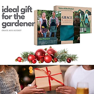 Grace and August Garden apron - Gift the ultimate gardening tool -100% Natural Canvas gardening apron for women with pockets (Coriander)