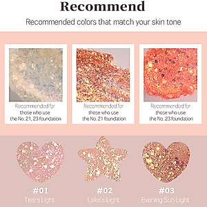 CORINGCO [SET] Eye Glitter Makeup Liquid Eyeshadow Sparkle | Shabam Shabam Romantic Glitter Shadow K beauty Makeup Shimmer (#01 Tears Light)