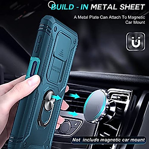 LeYi for Moto G Power 2021 Case: Moto G Power 2021 Case with Slide Camera Cover + [2 Packs] Screen Protector, Full Body Military-Grade Case with Kickstand for Moto G Power 2021, Sea Blue