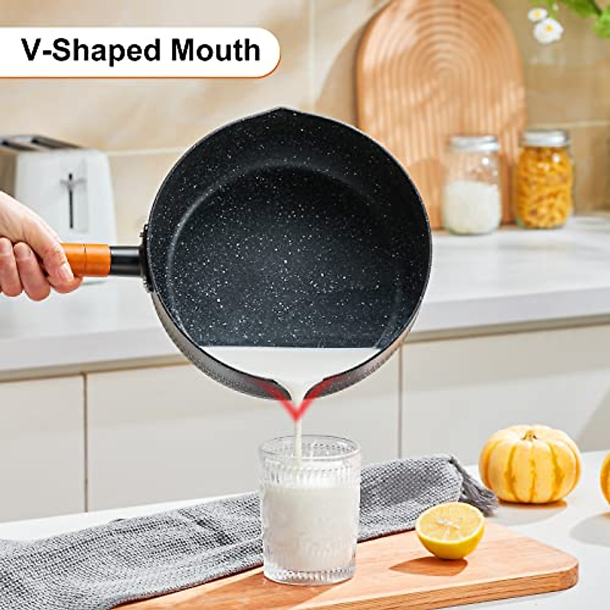 FNT Frying Pans Nonstick with Lid, 9in Non stick Frying Pans, Deep Frying Pan with Stainless Steel Base for Stovetop, Frying Pans Nonstick with Heat Resistant Handle, Skillets Nonstick with Lids Black