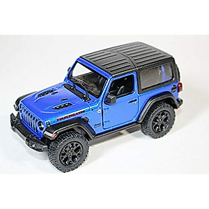 KiNSMART 2018 Jeep Wrangler Rudicon Hard Top Blue 5" 1:34 Scale Die Cast Metal Model Toy w/ Pullback Action