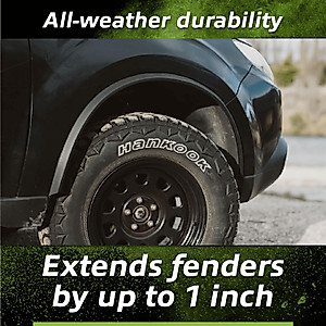 EZ Flares - Universal Offroad Flexible Foam Rubber Fender Flares 1-inch Extension