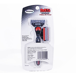 Personna M5 Magnum System Handle with Tray and 2 Refill Cartridges, Orange