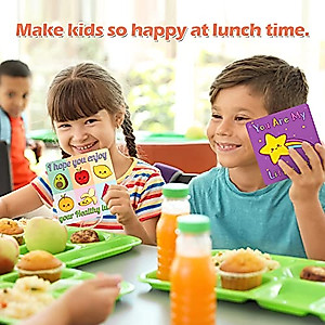 Lunch Box Note for Kids Kindergarten,School Lunch Accessories for Kids-100 Cute Encouragement,Positive Affirmation Cards for Boys & Girls(With DIY Blank Back),Inspirational and Motivational Lunch Note